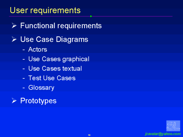 User requirements