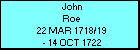 The genealogical tree of John Roe