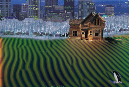 Digitally Altered House and Landscape