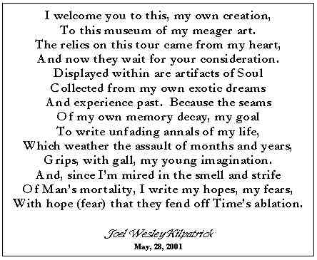 The Poetry of Joel Wesley Kilpatrick