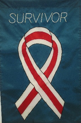 Head and Neck Cancer Awareness Ribbon Flags and Burgundy and Ivory Flag