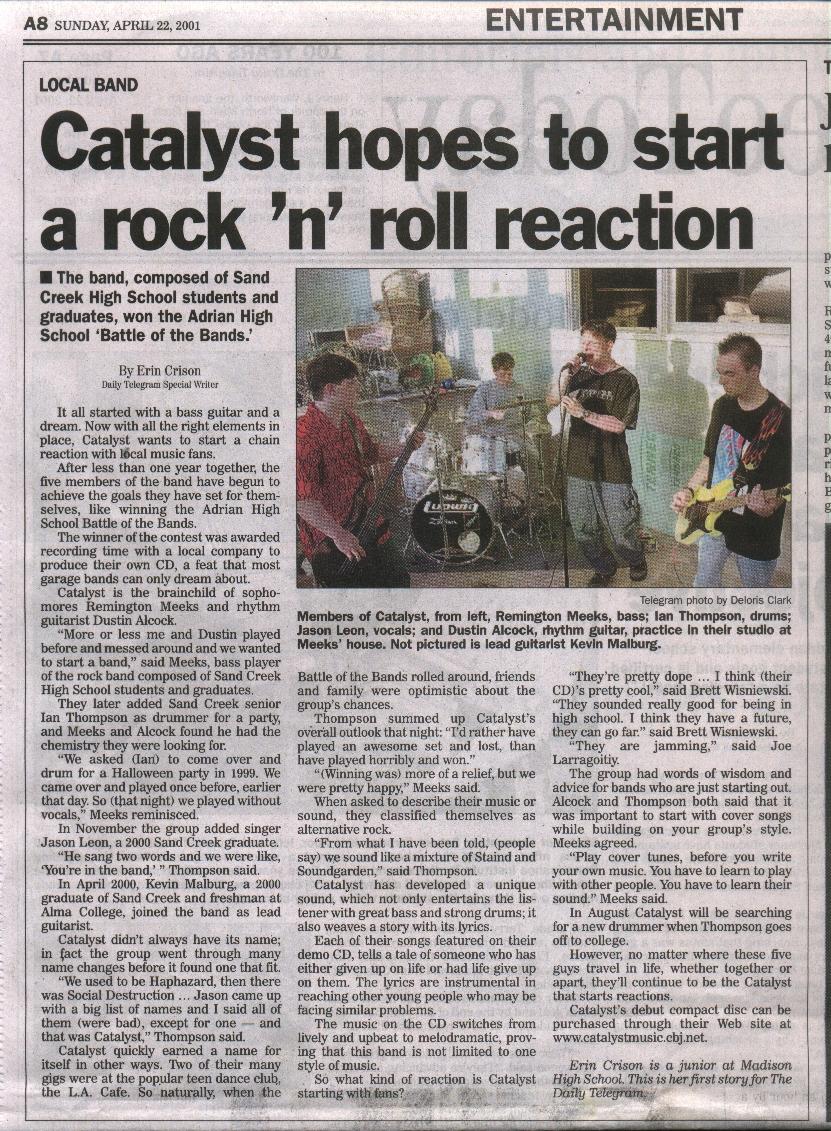 Catalyst In Newspaper