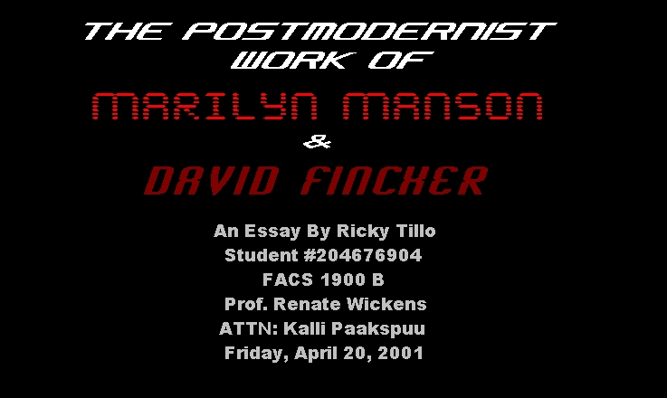 RICKY TILLO's FACS1900 B ESSAY