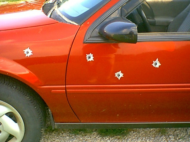 Keith's Bullet riddled Car