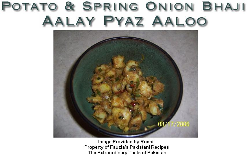 Potato & Spring Onion Bhaji (Aalay Pyaz Aaloo) Recipe - Pakistani Main ...
