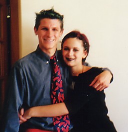 me and em ... business man meets goth girl :)