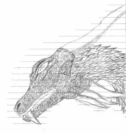 A dragon bust. Great textures and forms in it.