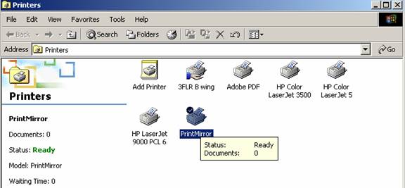 Figure 4 . PrintMirror shown installed