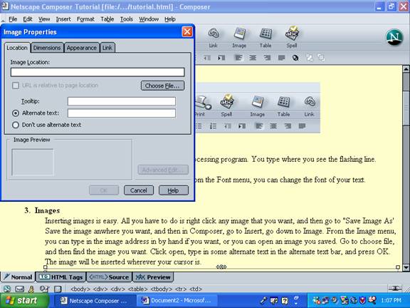 Netscape Composer Tutorial