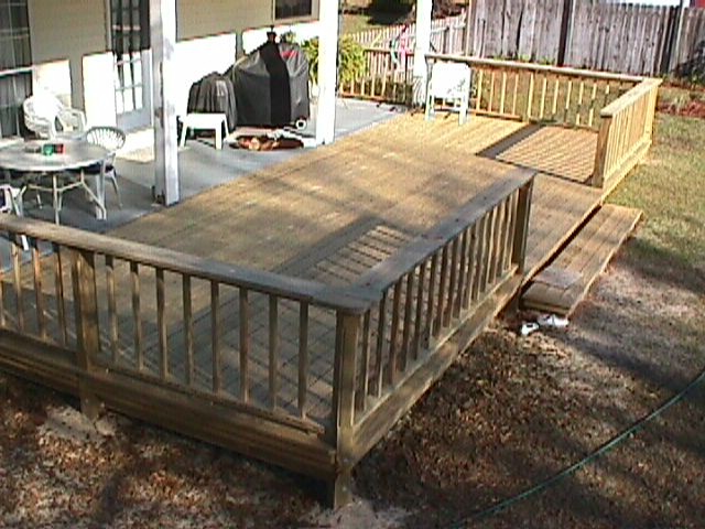 This is the latest deck project. The nominal size is 12 by 32 feet. The ...