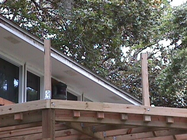 This is a picture of the two different railing posts and also shows the ...