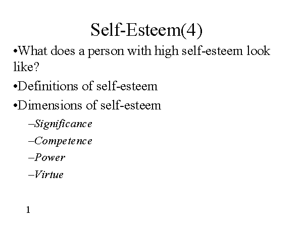 Self-Esteem(4)