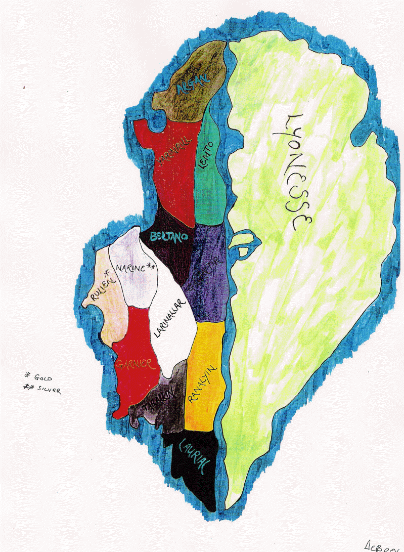 Map of the Sylvan Elf lands to the west of Lyonesse