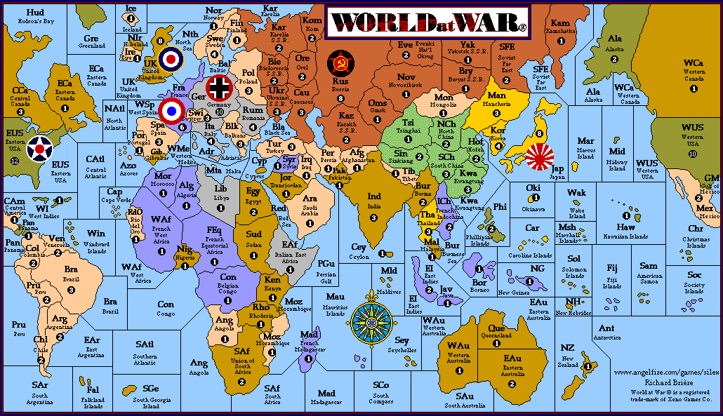Silex's Axis and Allies page: World at War map