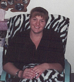 This is Stacey hanging out in my room before we left