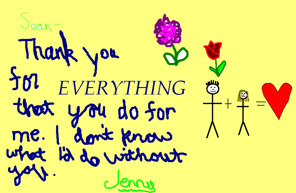 Sean's Thank you Page