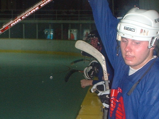 Chris B. celebrates his hat trick