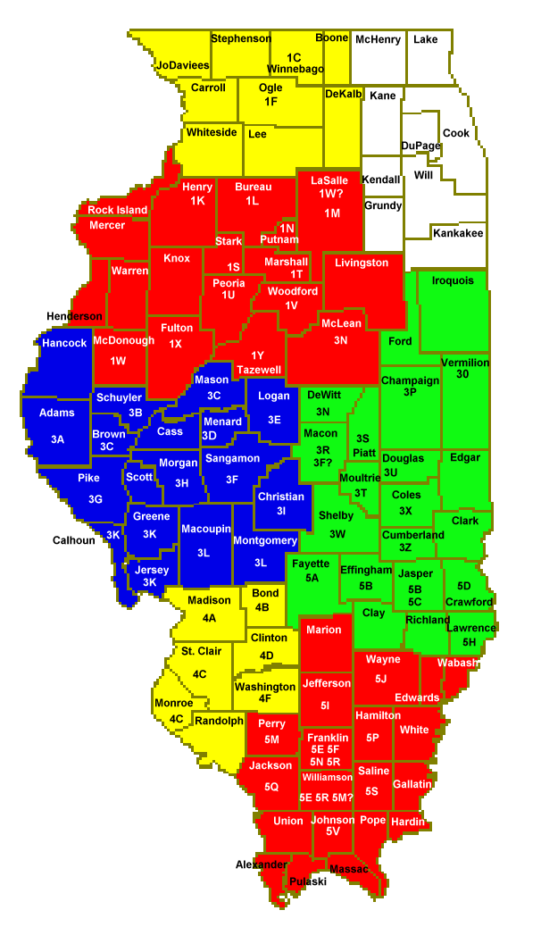 ScanIllinois: IL IDPH/EMS Regions/Call Signs --------------- MAP
