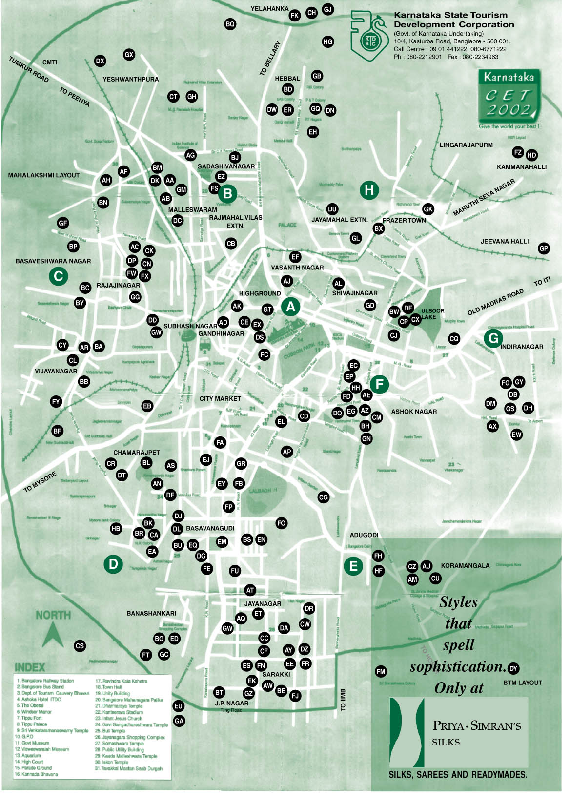 Key Map of all CET centres