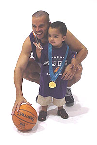 Kidd with son TJ & new Olympic gold metal