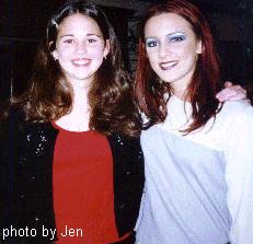 Above left: Kristin with Jessica Correll in NYC, January 1998.
