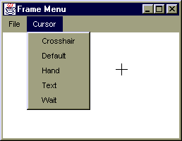 Use the menu to select a cursor.