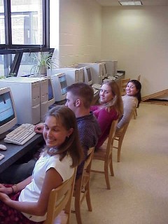 Front to back: Erica Cheesbro, Nick Randall, Kristen DeMarco, and ...