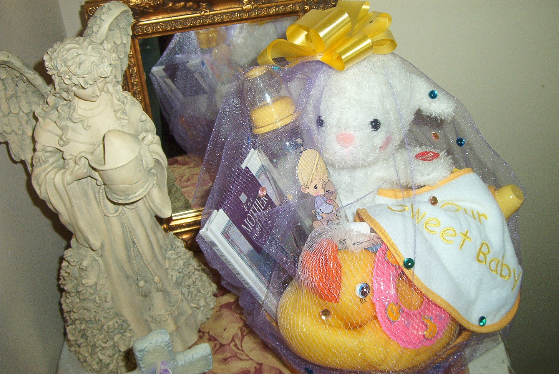 Angel Baby Basket, For Baby Showers or Gifts.($40) It Contains: