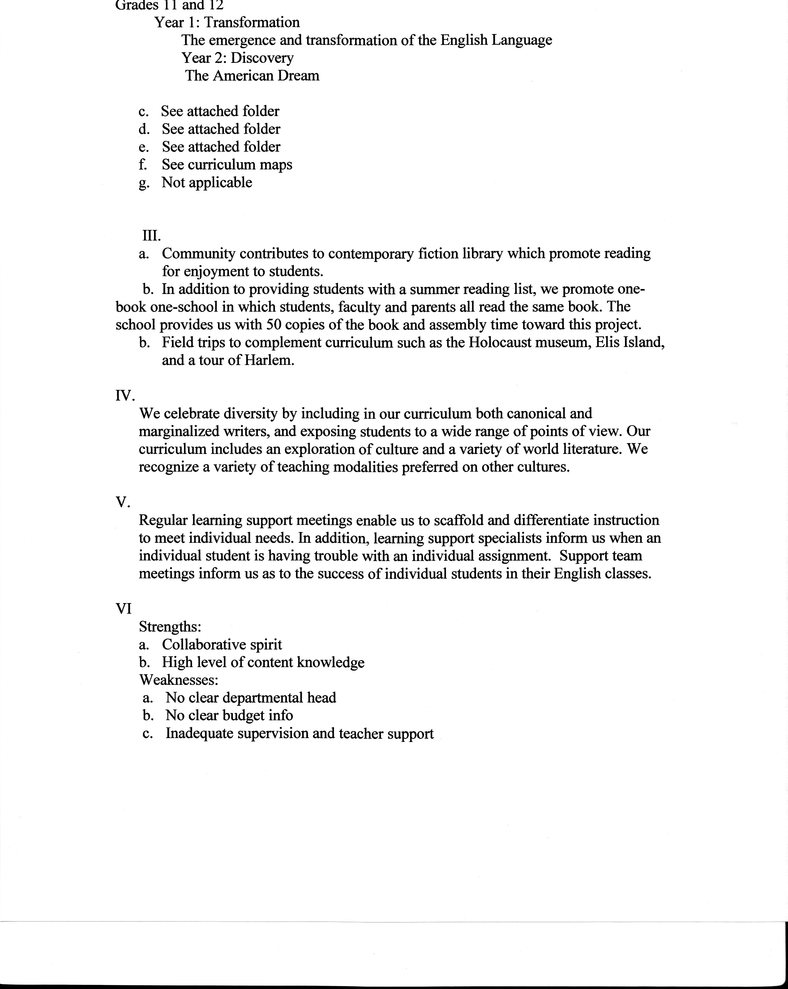 Rough Draft English Department