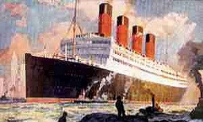 A postcard view of the Aquitania