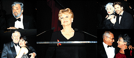 Angela Lansbury surrounded by (clockwise from left) Stephen Sondheim ...