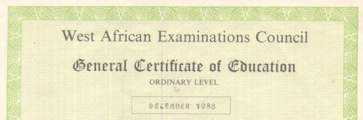 WAEC Certificate Header