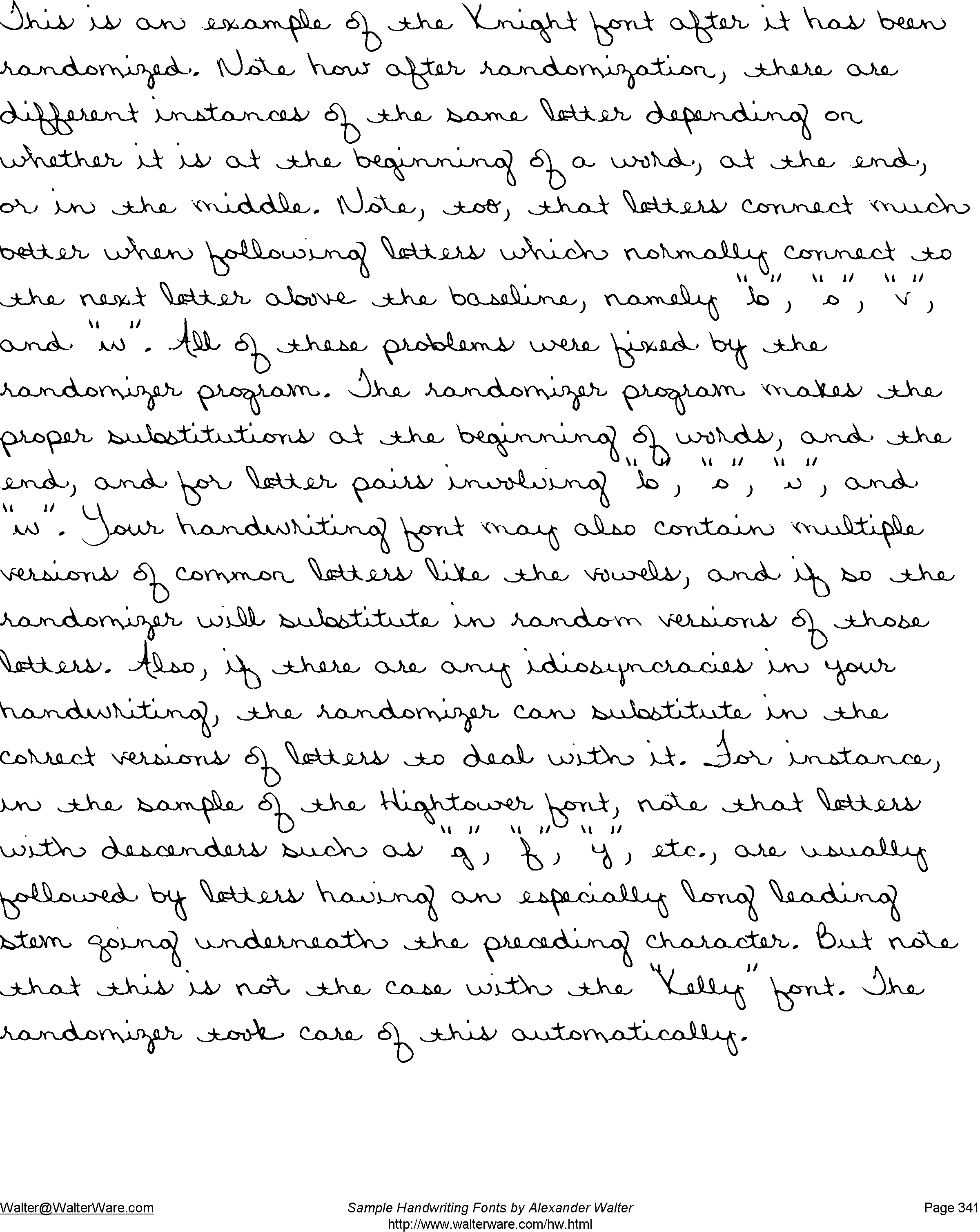 Handwriting Font Samples