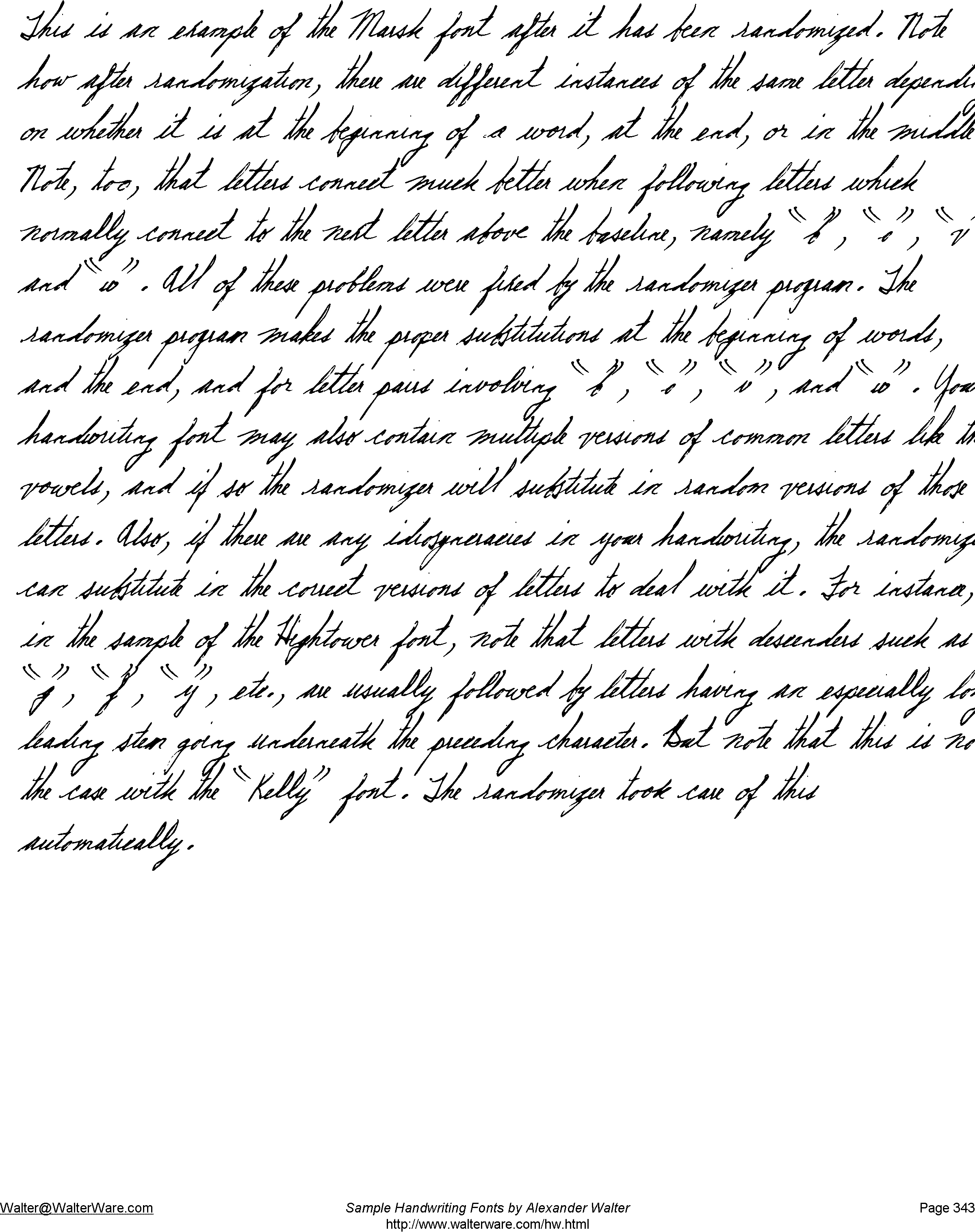 Handwriting Font Samples