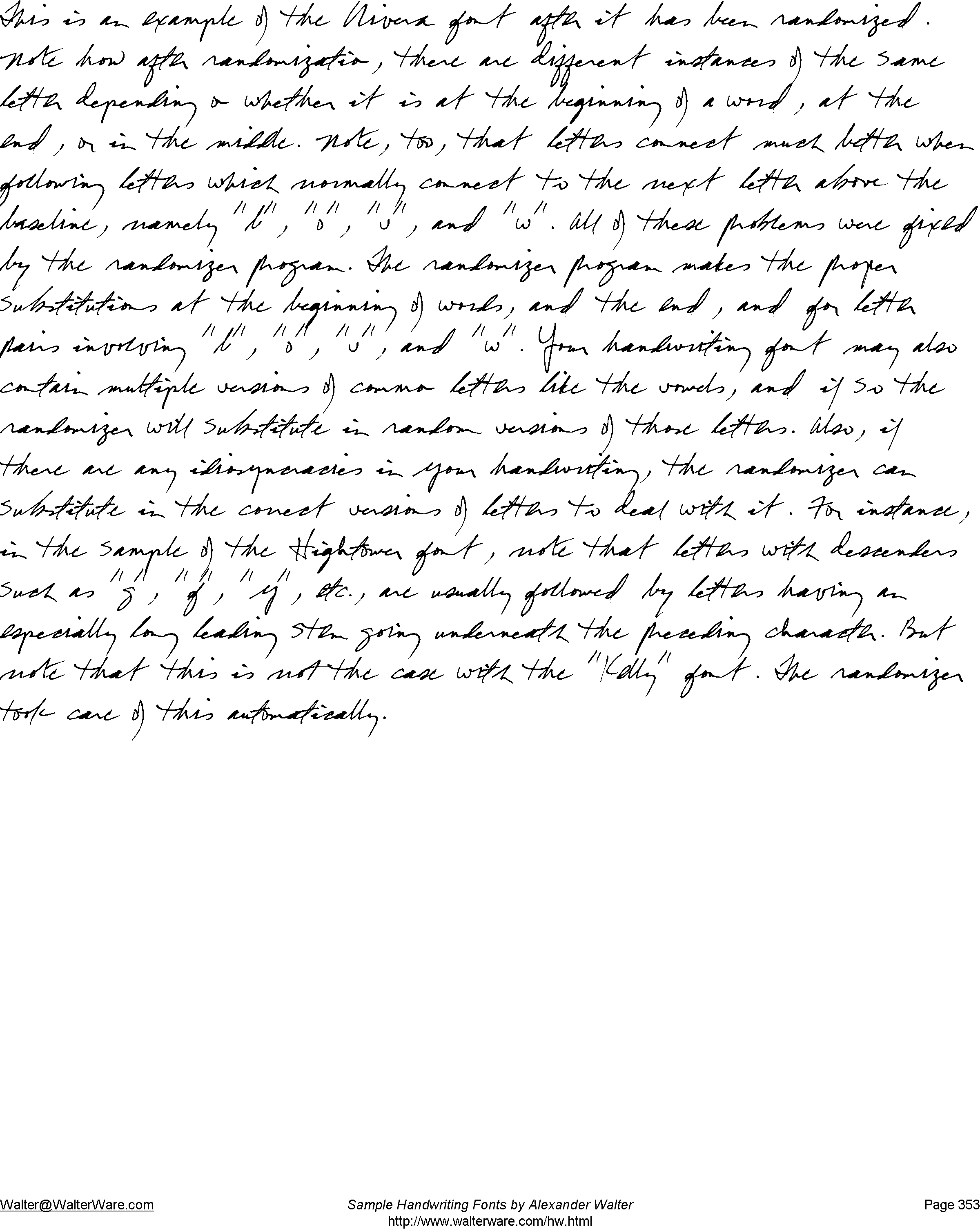 Handwriting Font Samples