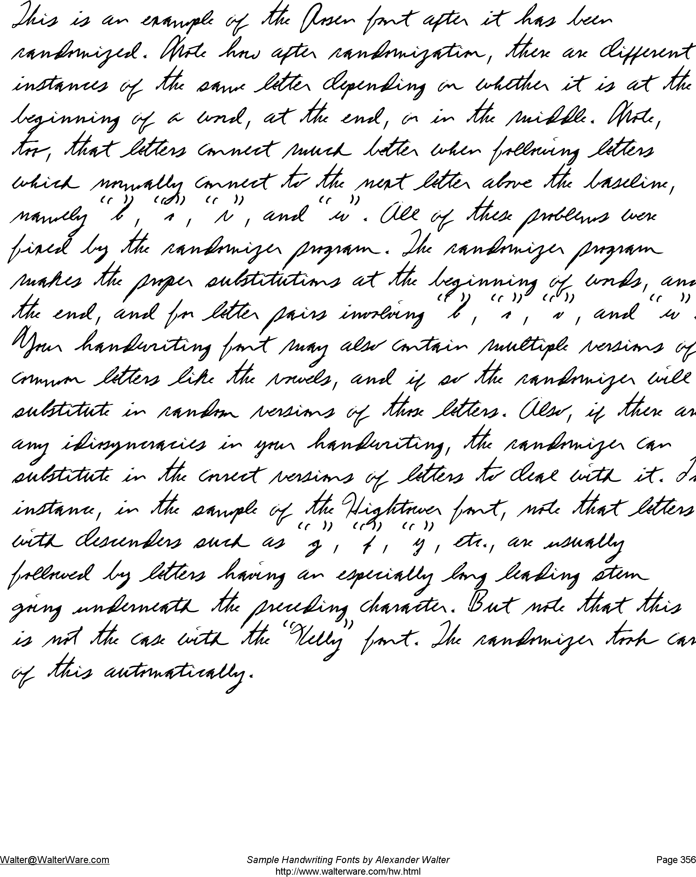 Handwriting Font Samples