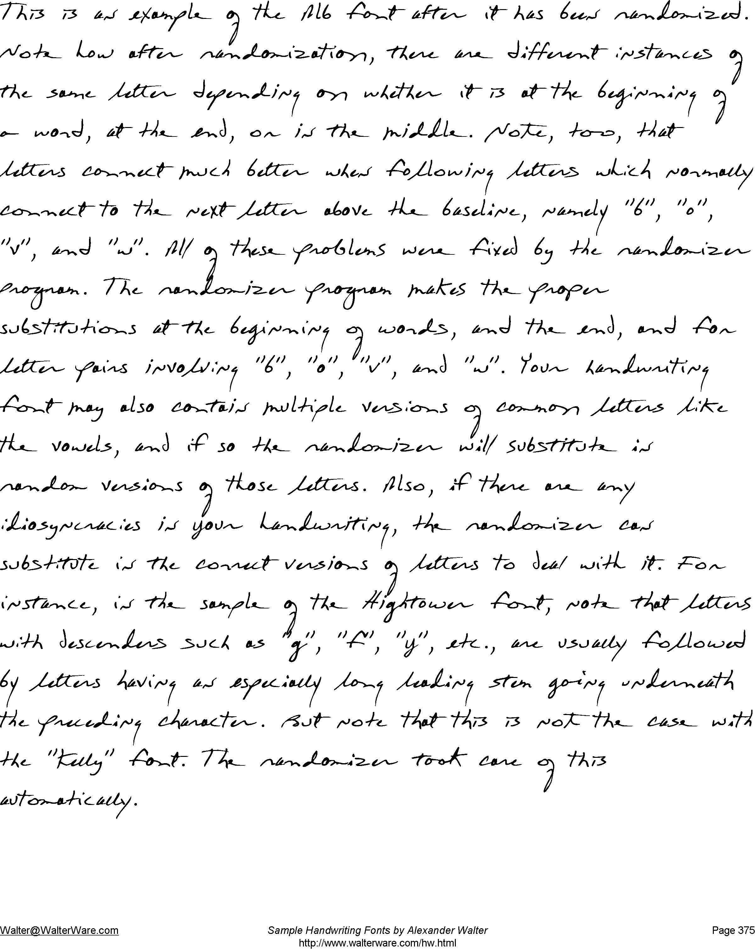 Handwriting Font Samples