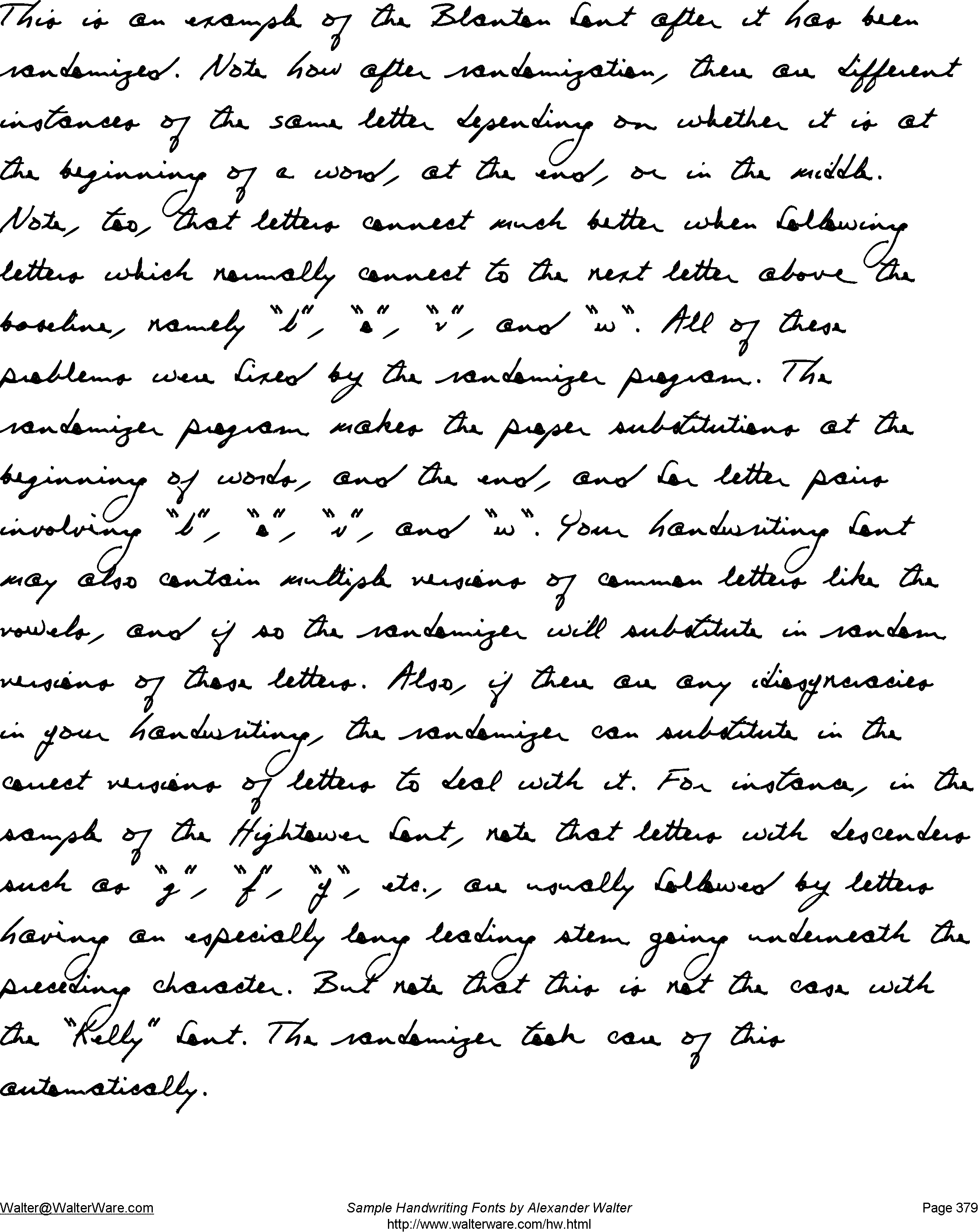 Handwriting Font Samples