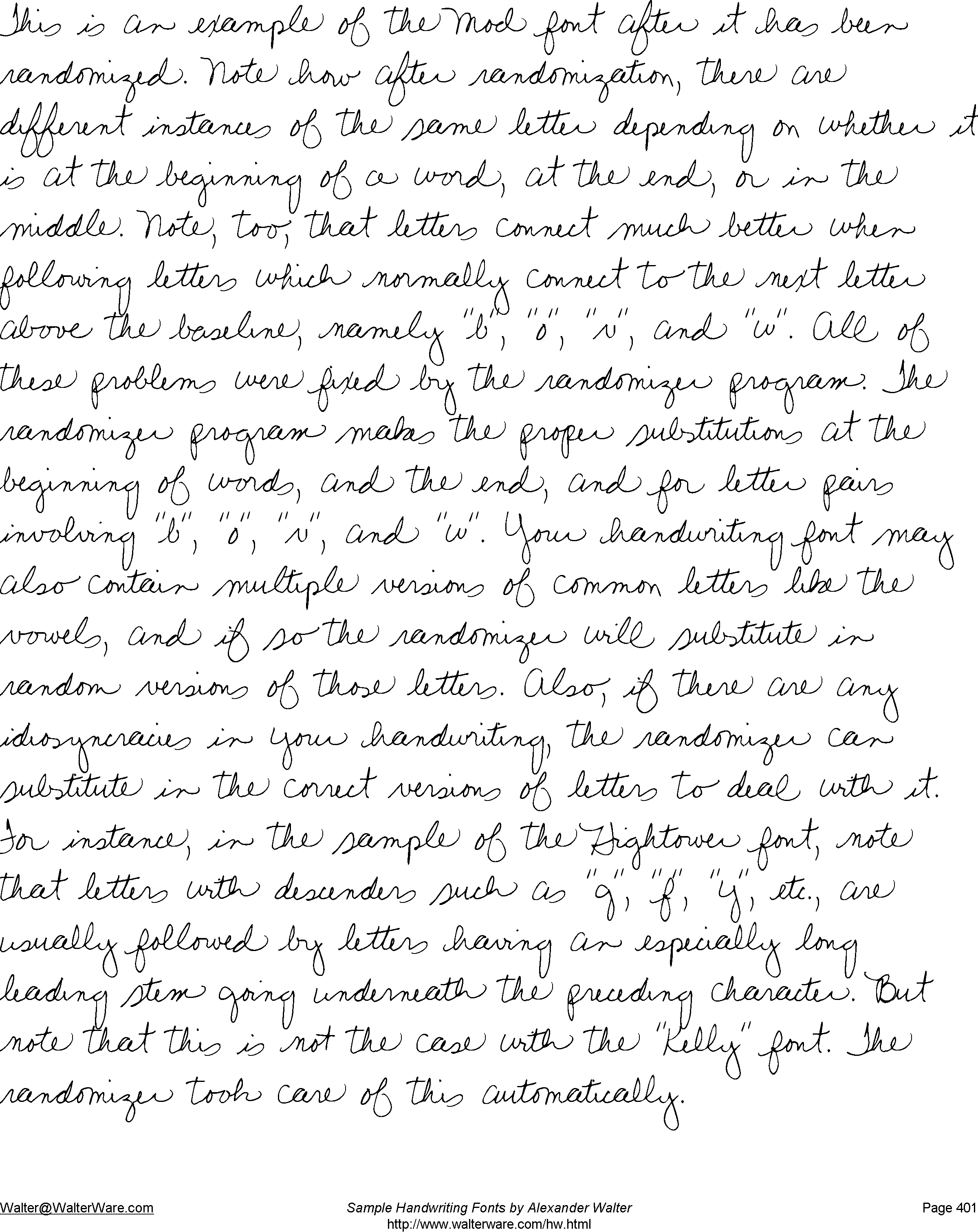 Handwriting Font Samples