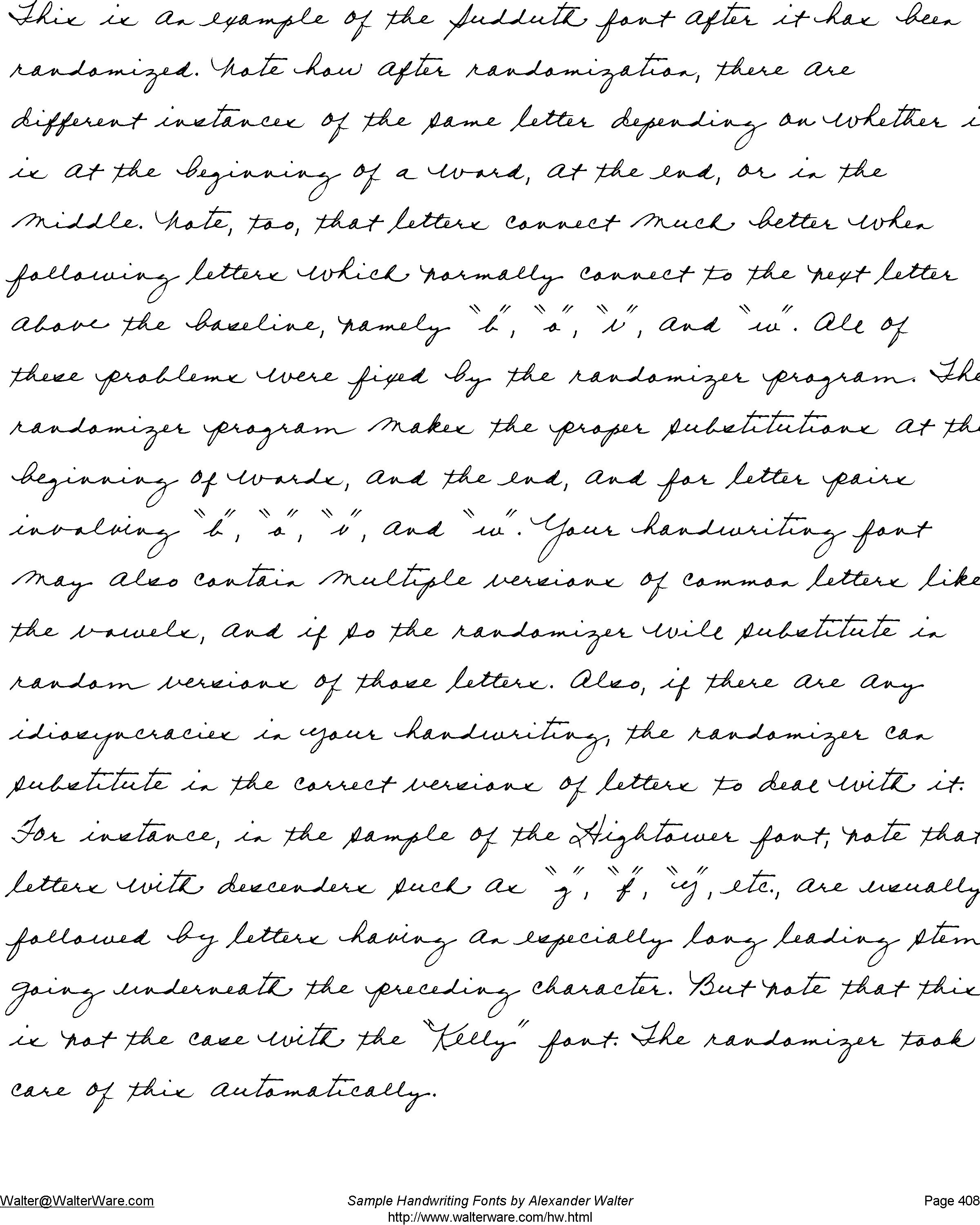 Handwriting Font Samples