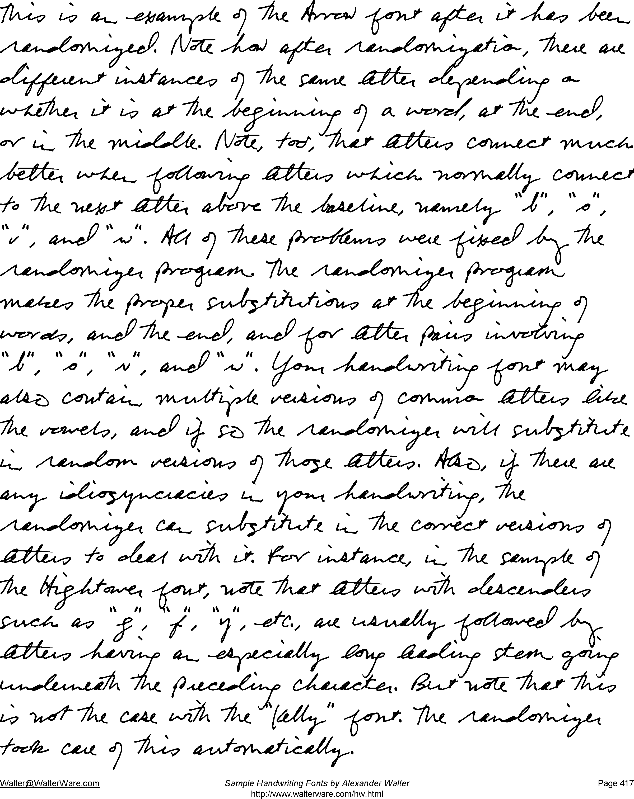 Handwriting Font Samples