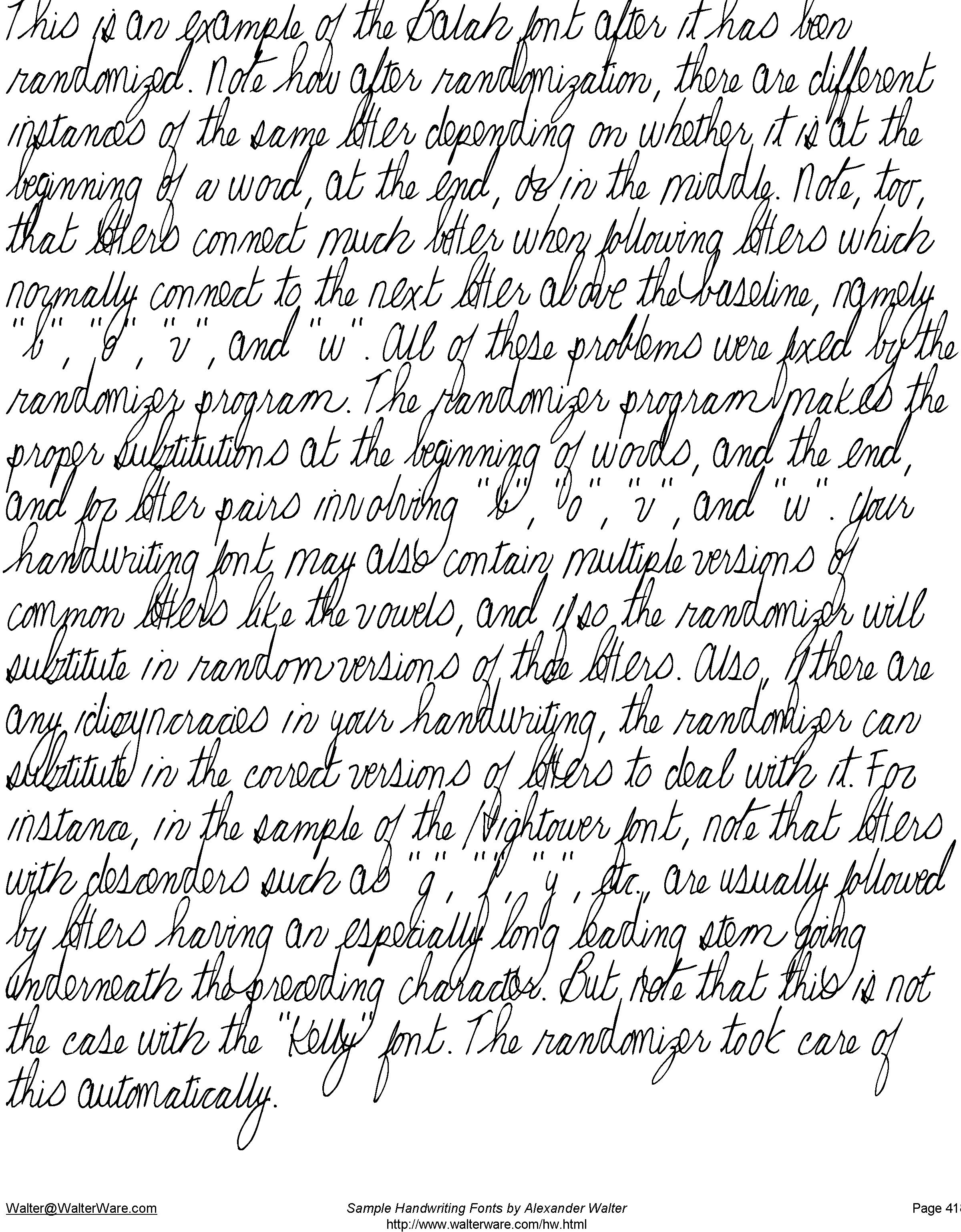 Handwriting Font Samples
