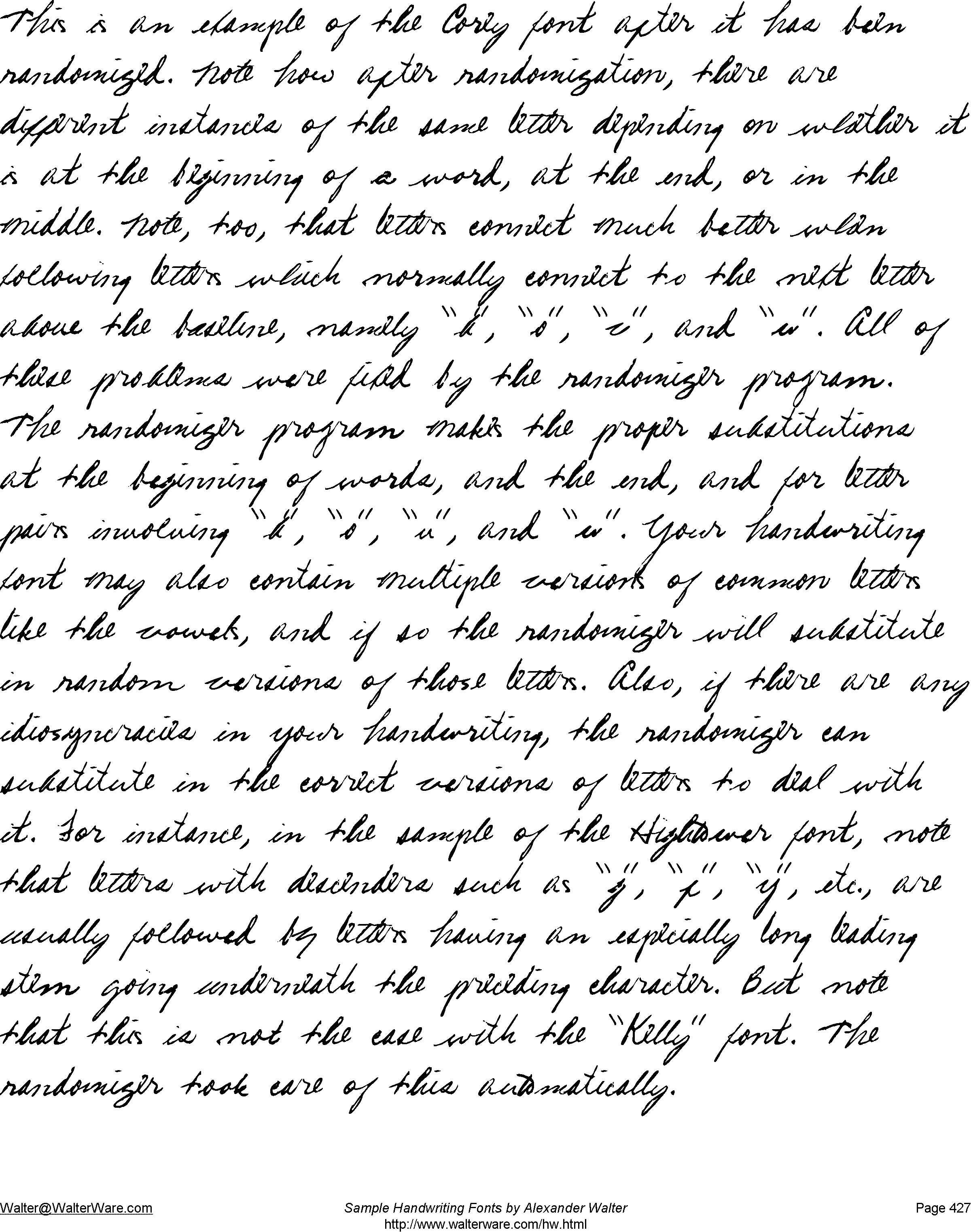 Handwriting Font Samples