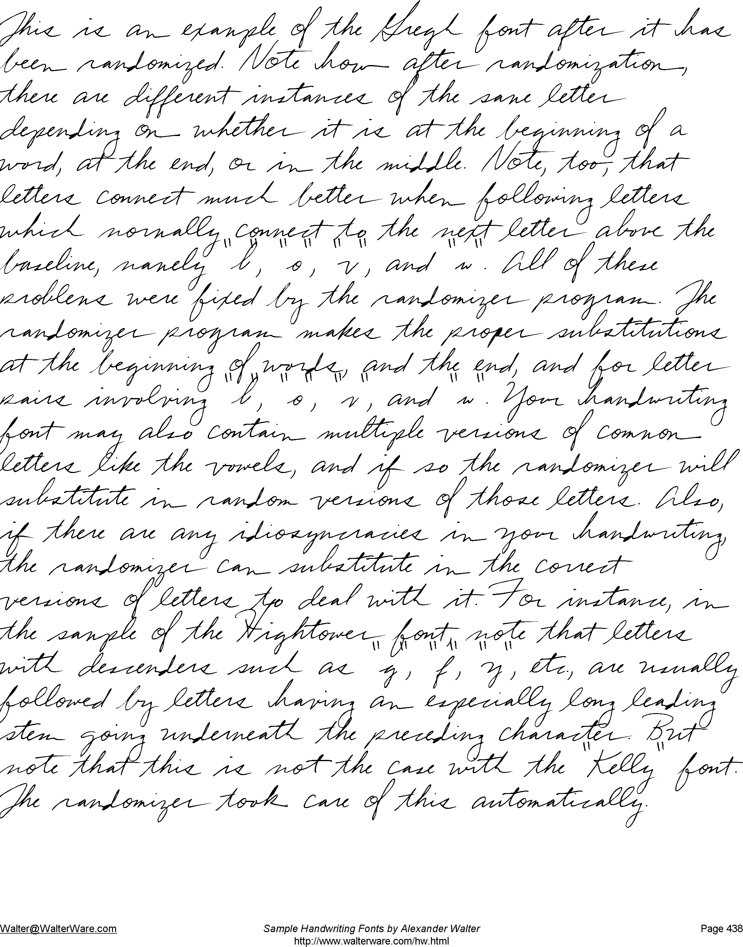 Handwriting Font Samples