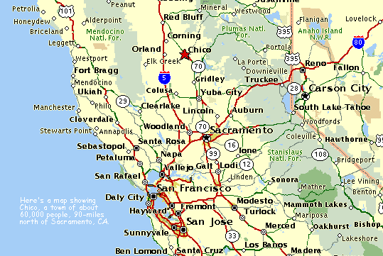 Where Is Chico California Map