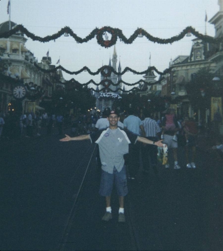 David in front of the castle.