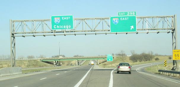 EB I-80 at I-74.
