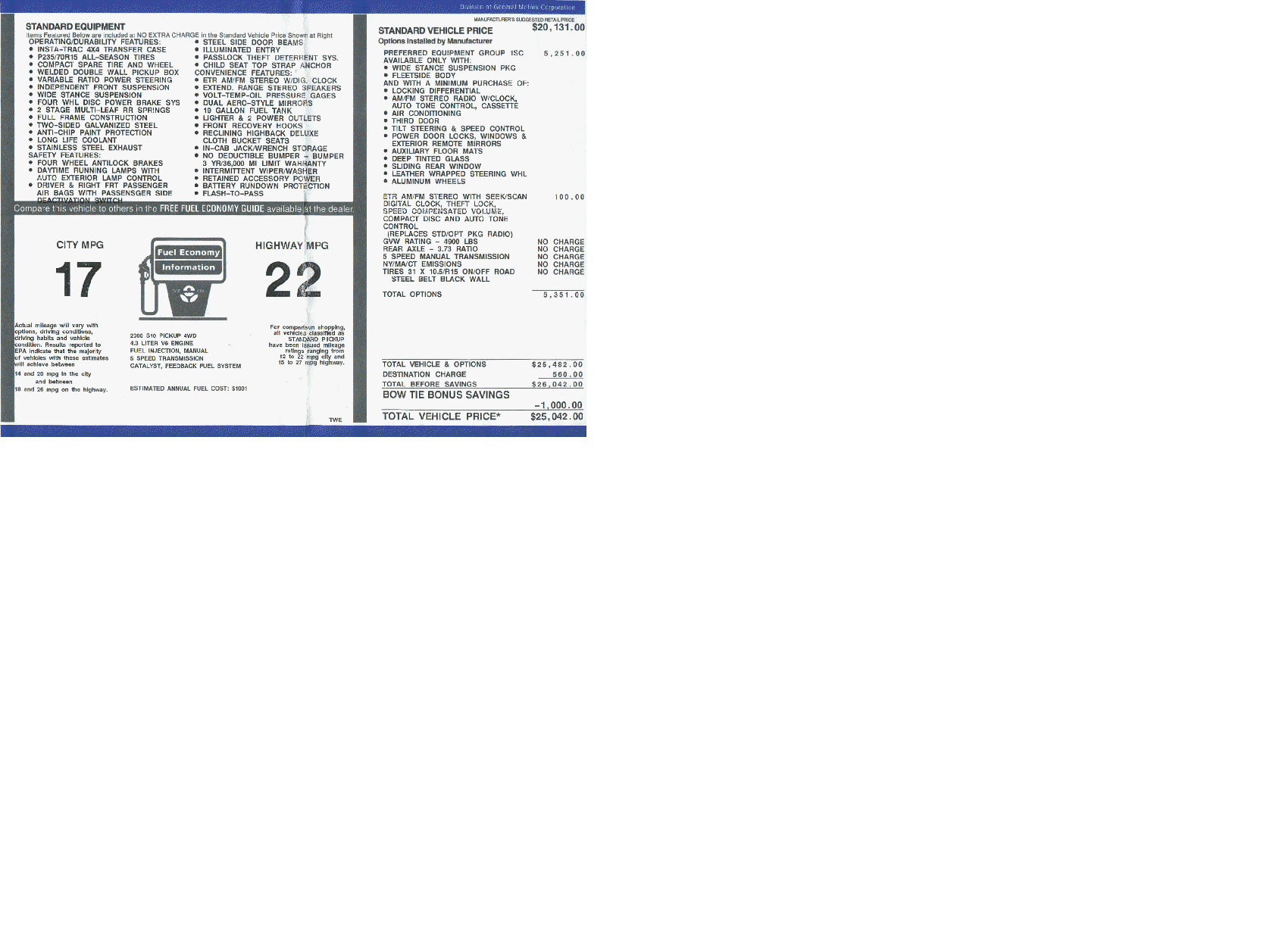 My first new vehicle,