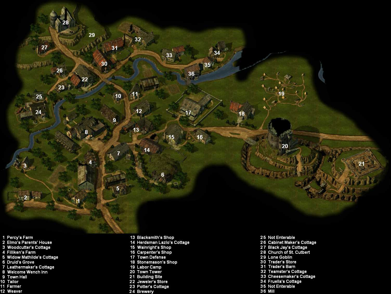 Map of Hommlet w/Legend Description: This is the same map of Hommlet ...