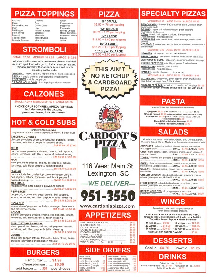 Cardoni's Pizza History of Pizza